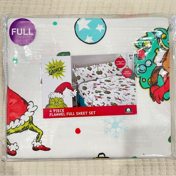 Dr. Seuss | Holiday | The Grinch Dr Seuss Flannel Full Sheets Set 0 ...